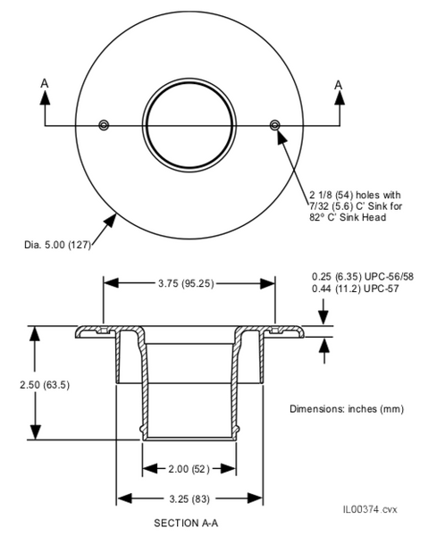 UPC-56B - 2" Unico Standard White Plastic Supply Return Air Vent, Roun ...